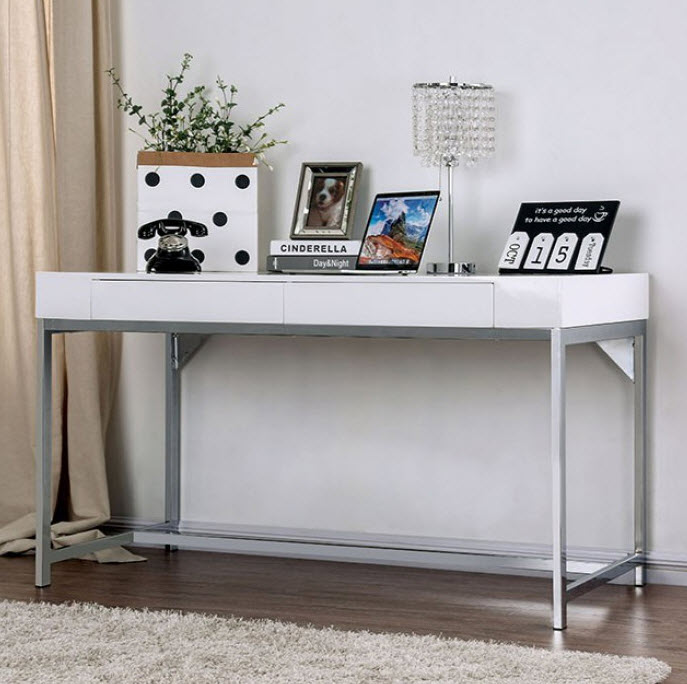 Loke High Gloss USB Port Console Table